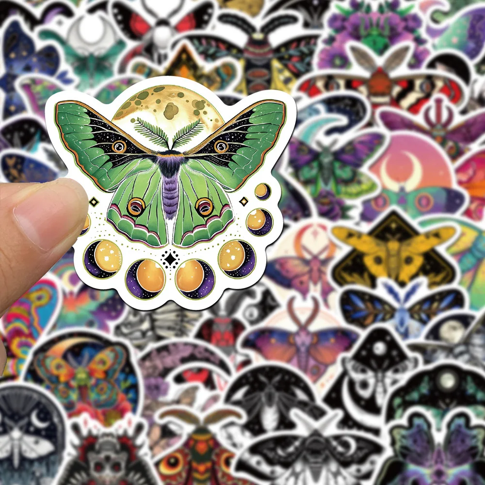 10-50Pcs-Cute-Dark-Gothic-Moon-Ghost-Moth-Stickers-Aesthetic-DIY ...