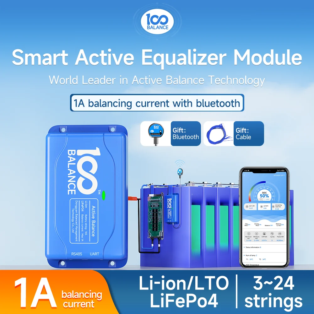 100BALANCE-Smart-Active-Balancer-1A-equalizer-Lifepo4-4S-6S-8S-10S-12S ...