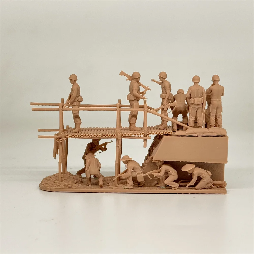 1/72 Scale Vietnam War Bridge Under the Viet Cong Ambush Scene Figures ...