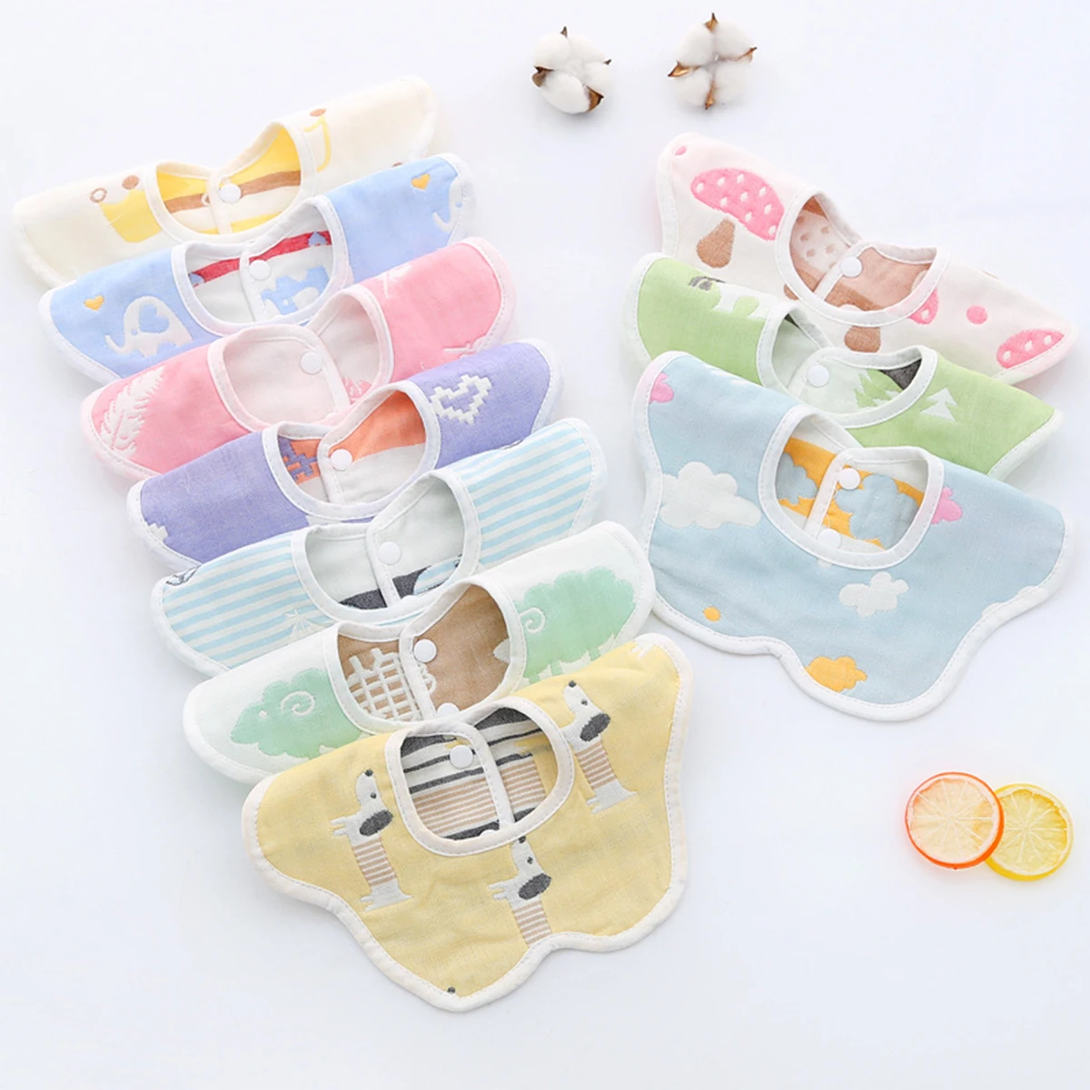 Baby-saliva-towel-pure-cotton-Class-a-newborn-rotary-anti-vomiting ...