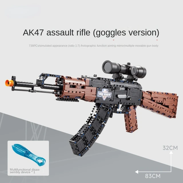 MOC Military War Weapons Series Building Block AK Sniper Rifle Fires ...