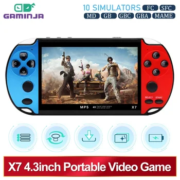 GAMINJA X7 4.3inch Handheld Game Console IPS Screen Video Game Player ...