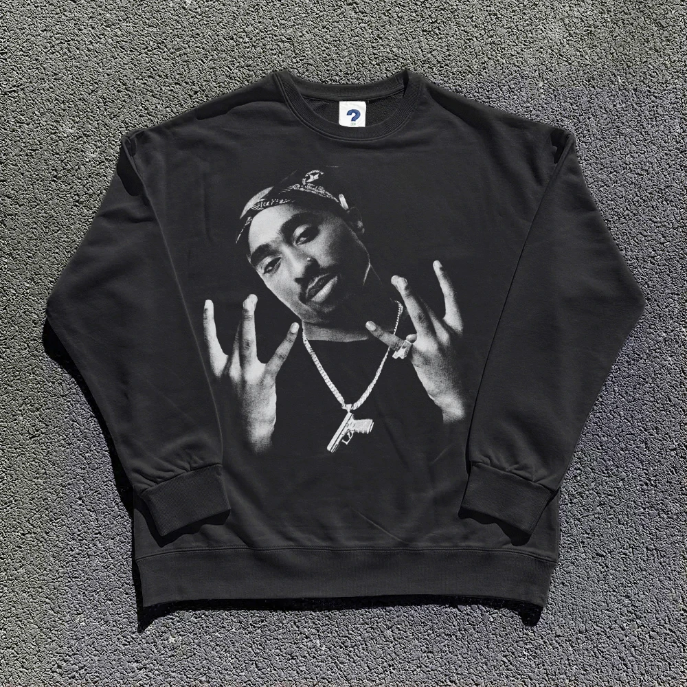 Rap-2Pc-Tupac-Character-Motifs-Graphic-Print-Y2K-Clothes-Oversized ...
