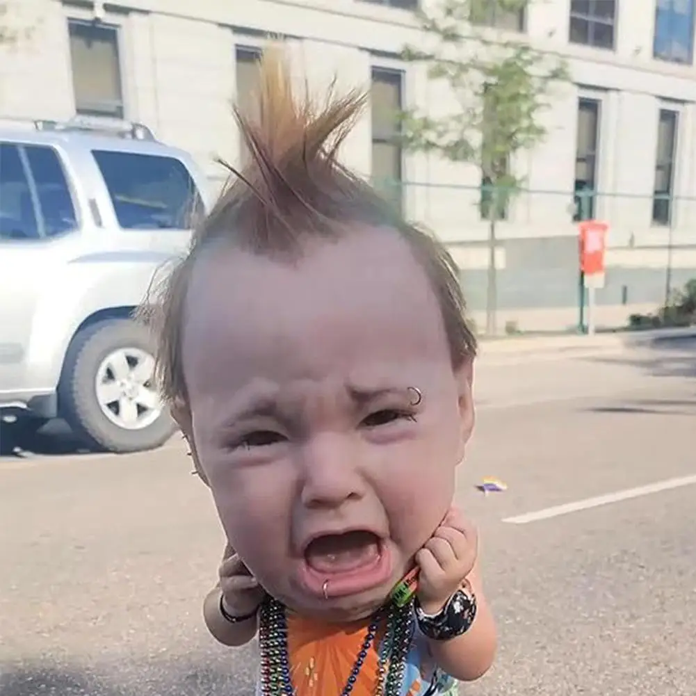Crying-Punk-Baby-Mask-Funny-Weird-Realistic-Funny-Mask-Halloween ...