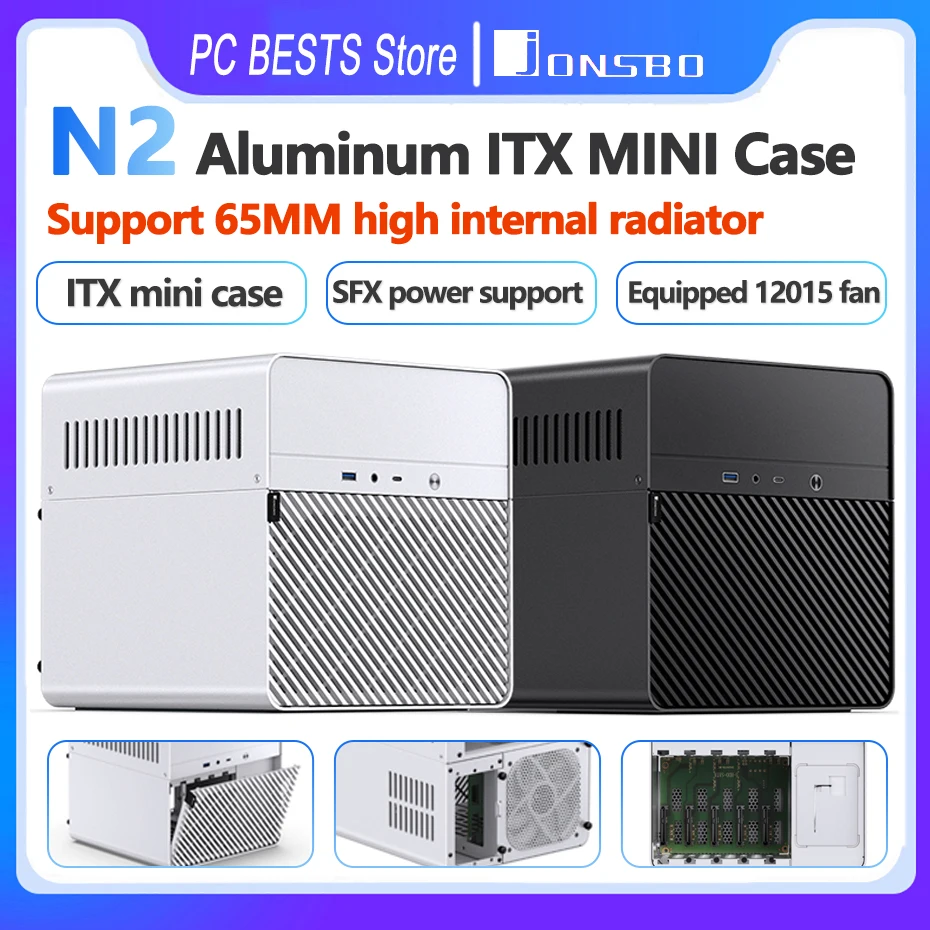 Jonsbo N2 Aluminum Mini ITX Small Case NAS Chassis Home Office ...