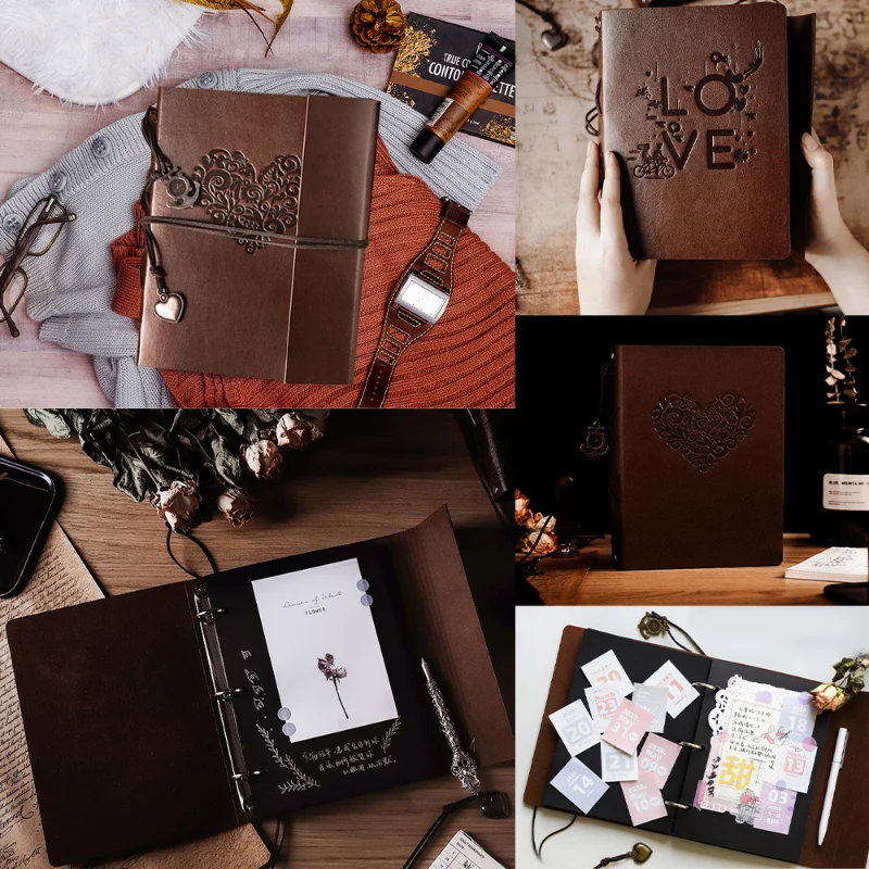 Photo-Album-Vintage-Leather-Scrapbook-Polaroid-photo-collection-Wedding ...