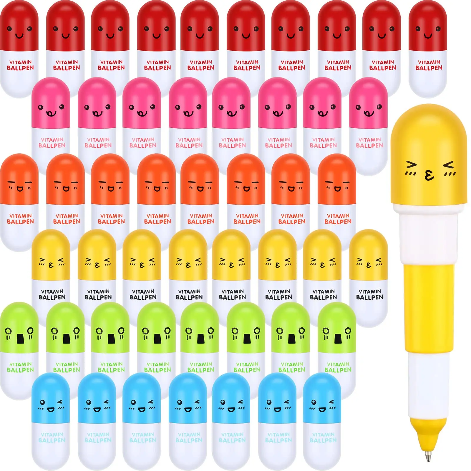 STONEGO-Sorrindo-Face-Pill-Ball-Point-Pen-L-pis-Ballpen-C-psula-Telesc ...