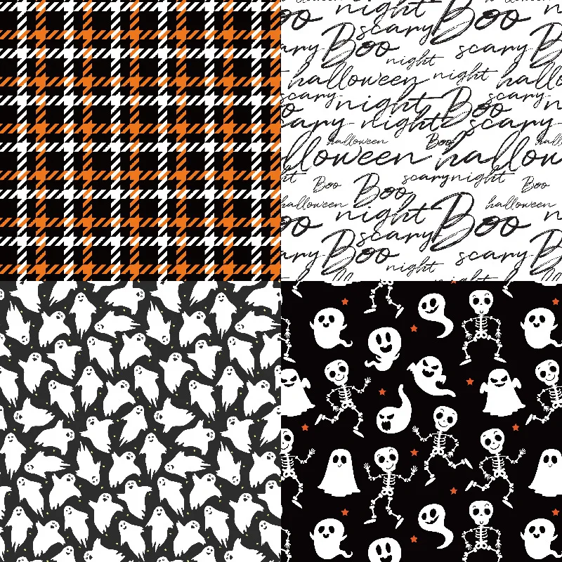 Black And White Halloween Scrapbook Paper