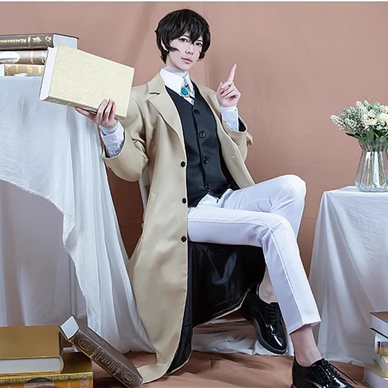 Dazai Cosplay Costume Detective Dazai Osamu Outfits include Trench Coat ...