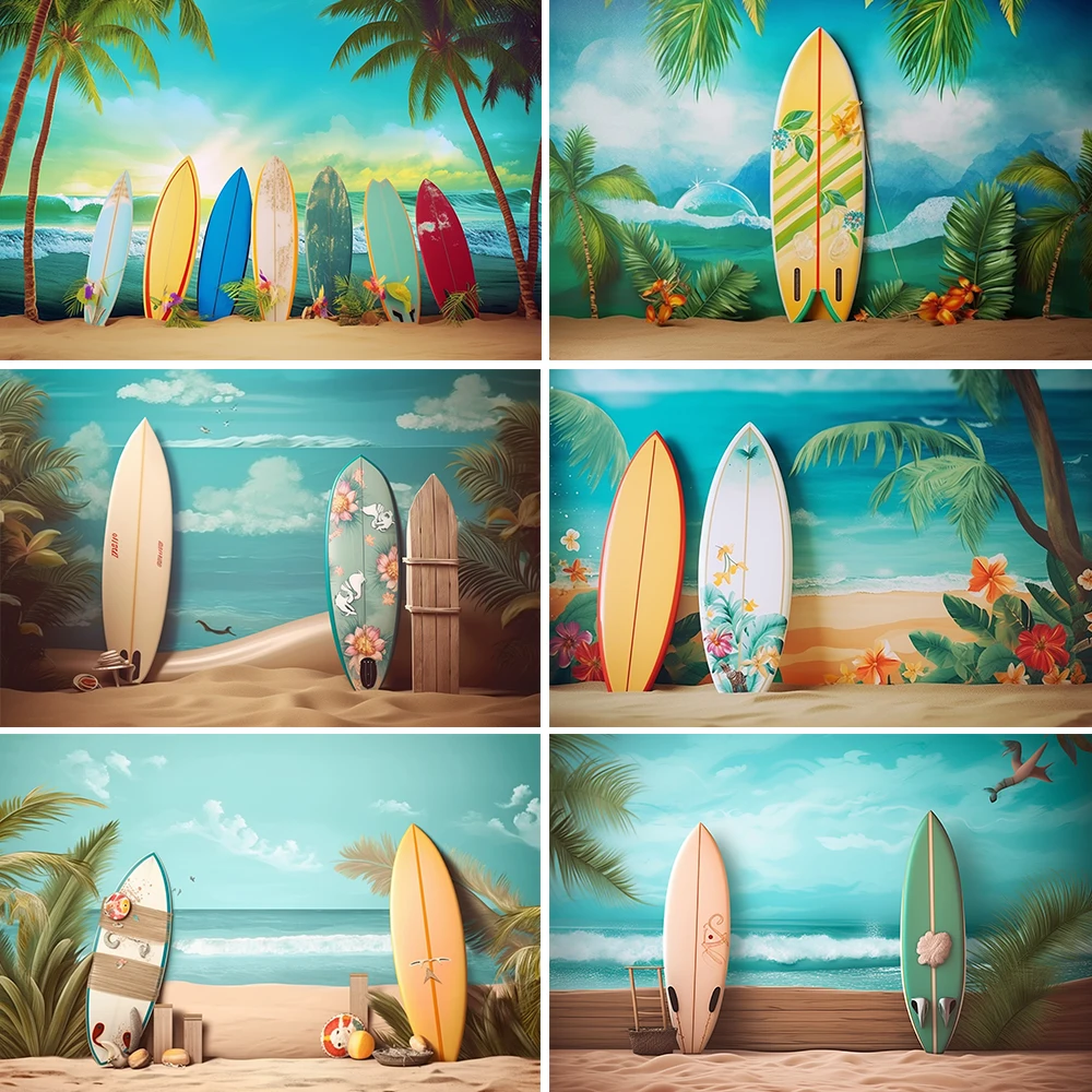 Summer-Seaside-Sand-Beach-Photography-Backdrops-Surfboard-Surfing ...