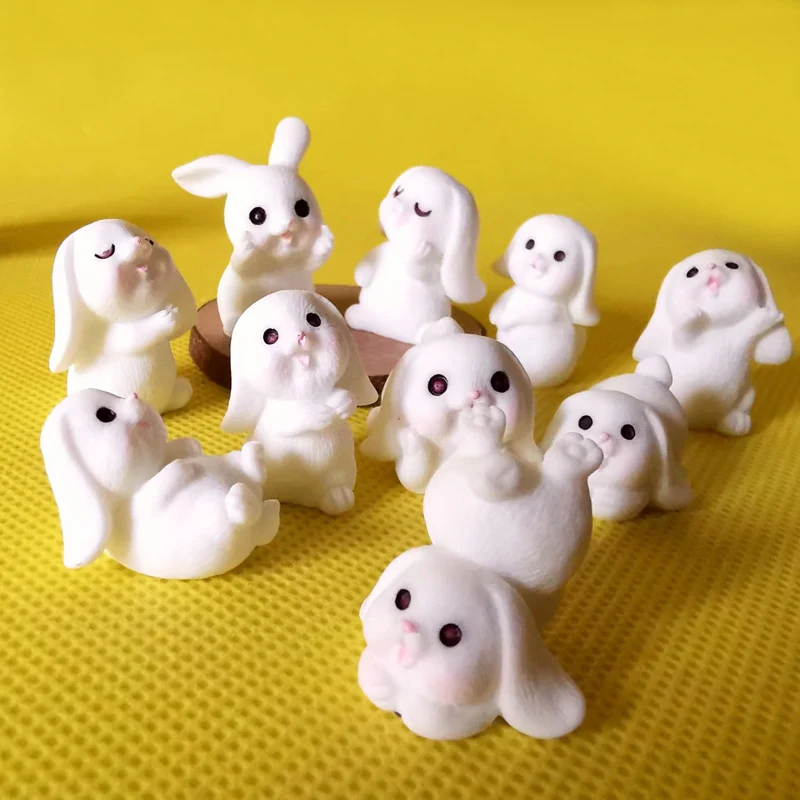 Objets décoratifs,Lapin et lapin miniatures,10 pièces,joli gnome de ...