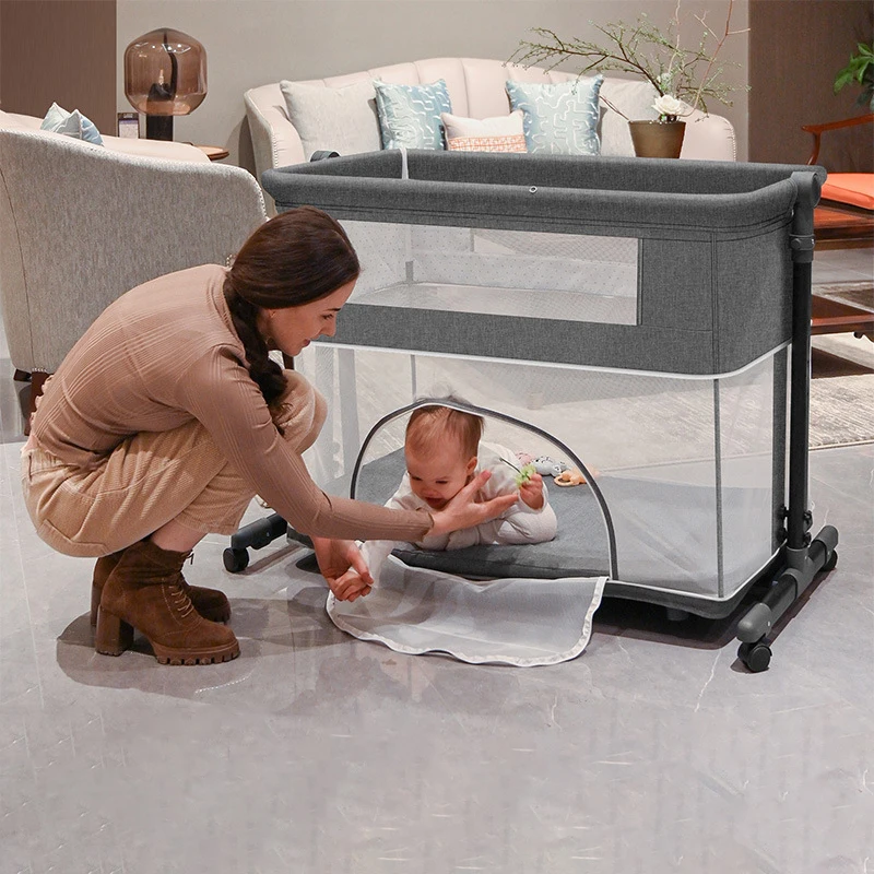 Multi-functional-newborn-crib-Cradle-Foldable-mobile-splicing-big-bed ...