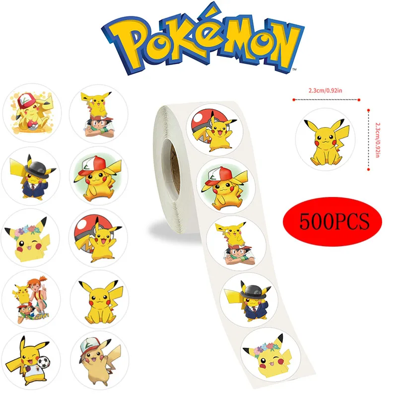 500PCS-Pokemon-Pikachu-Stickers-DIY-Kawaii-Cartoon-Anime-Figure-Image ...