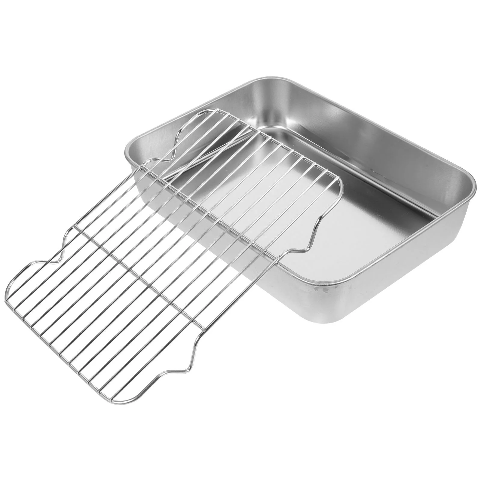Grill-Pan-with-Grid-Baking-Tray-Roasting-Oven-Toaster-Food-Serving ...