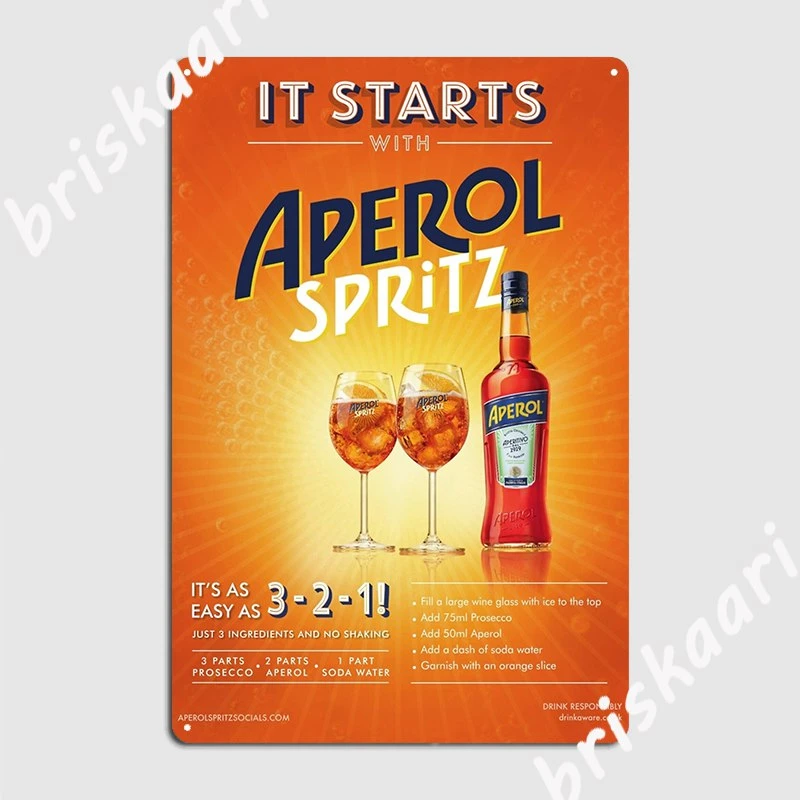 Metal Sign Aperol Spritz | Plaque Metal Spritz | Metal Sign Poster ...