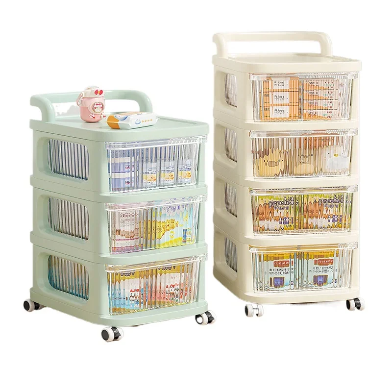 Acrylic-Drawer-Type-Snack-Rack-Multi-Layer-Trolley-Mobile-Kitchen ...