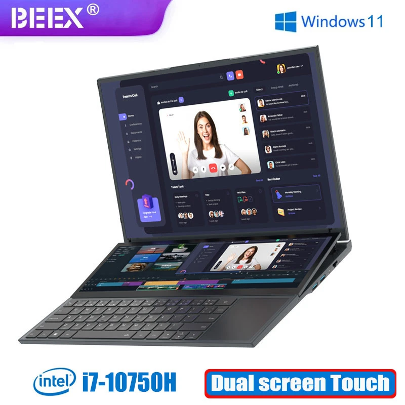 Beex Core I7 10750h Dual Screen Laptop 16 Inch 14 Inch Touch Screen ...