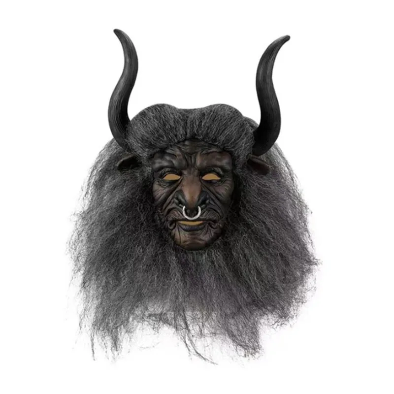Bull-Demon-King-Party-Mask-with-Hair-and-Horn-Role-Playing-Mask ...
