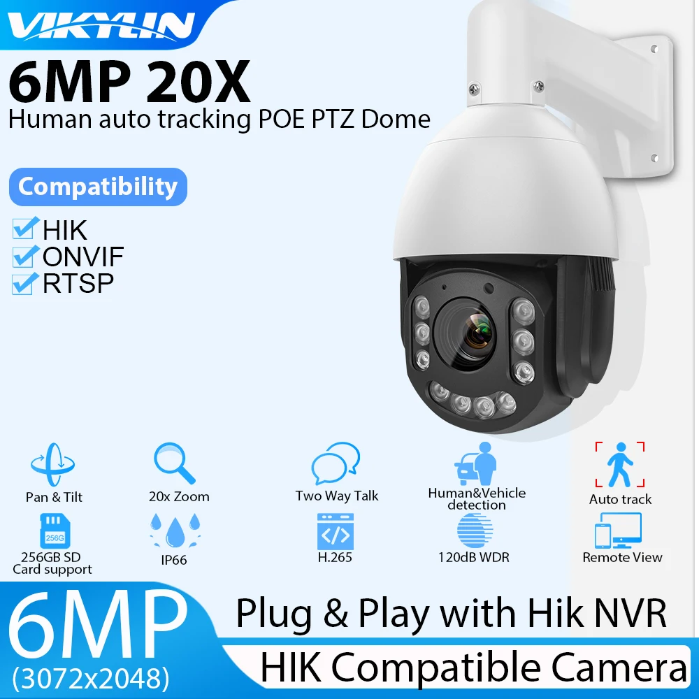 Vikylin-PTZ-20X-Zoom-Camera-6MP-For-Hikvision-Compatible-PoE-IP-Camera ...