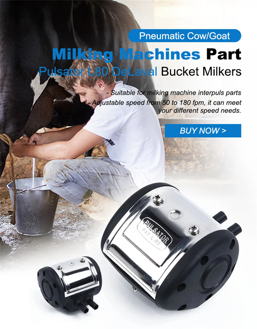 Pulsador L80 Pnewmatic para ordeñadora de vaca, accesorio para ordeñadora de granja lechera ...