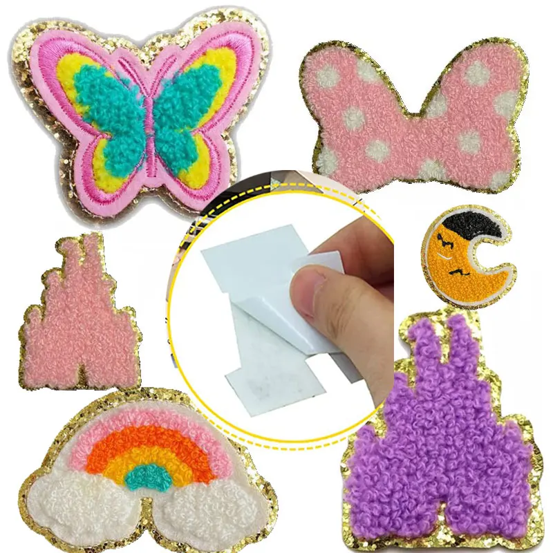 1PC-Self-adhesive-Castle-Sequin-Chenille-Embroidery-Patches-Iron-On-Patches-For-Clothesadge ...