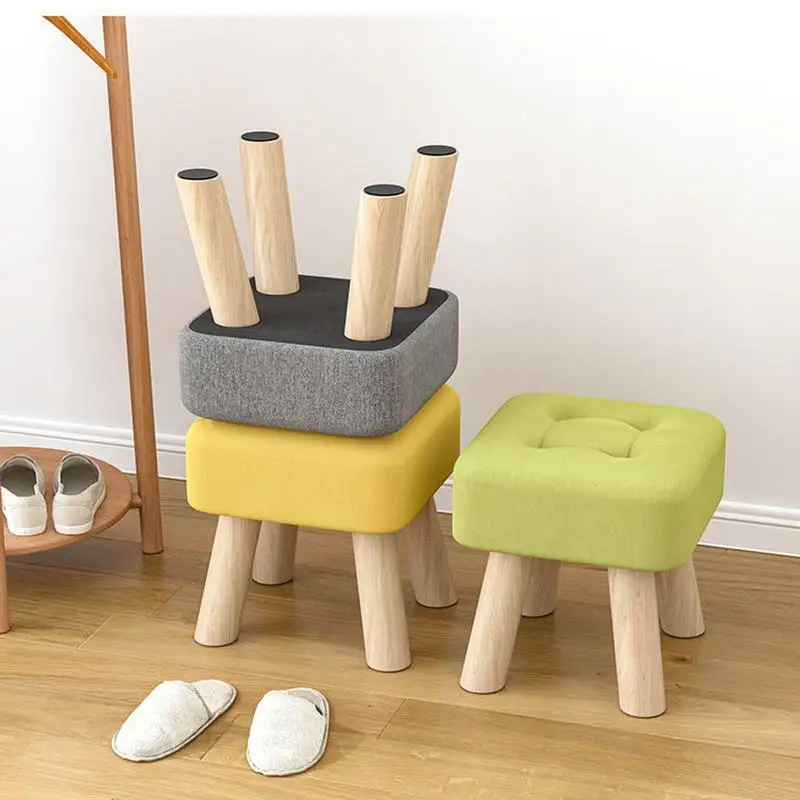 Household Solid Wood Round Stool Cute Children Sofa Low Stool Baby ...
