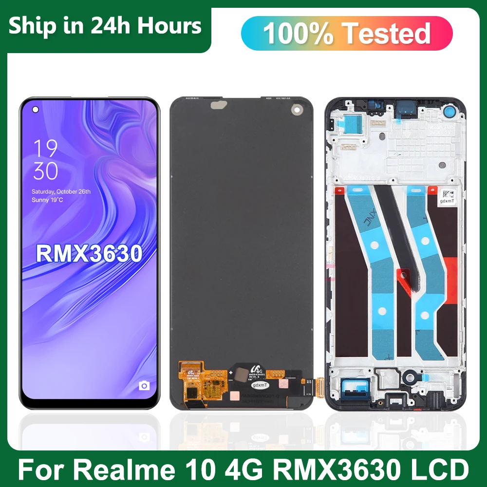 Original 6.4" For Realme10 RMX3630 LCD Display Touch Screen with Frame ...