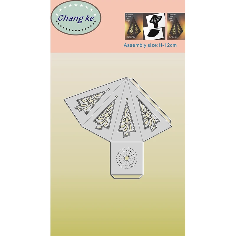 New-2022-Beautiful-Cone-Box-Metal-Cutting-Dies-For-DIY-Scrapbooking-and ...