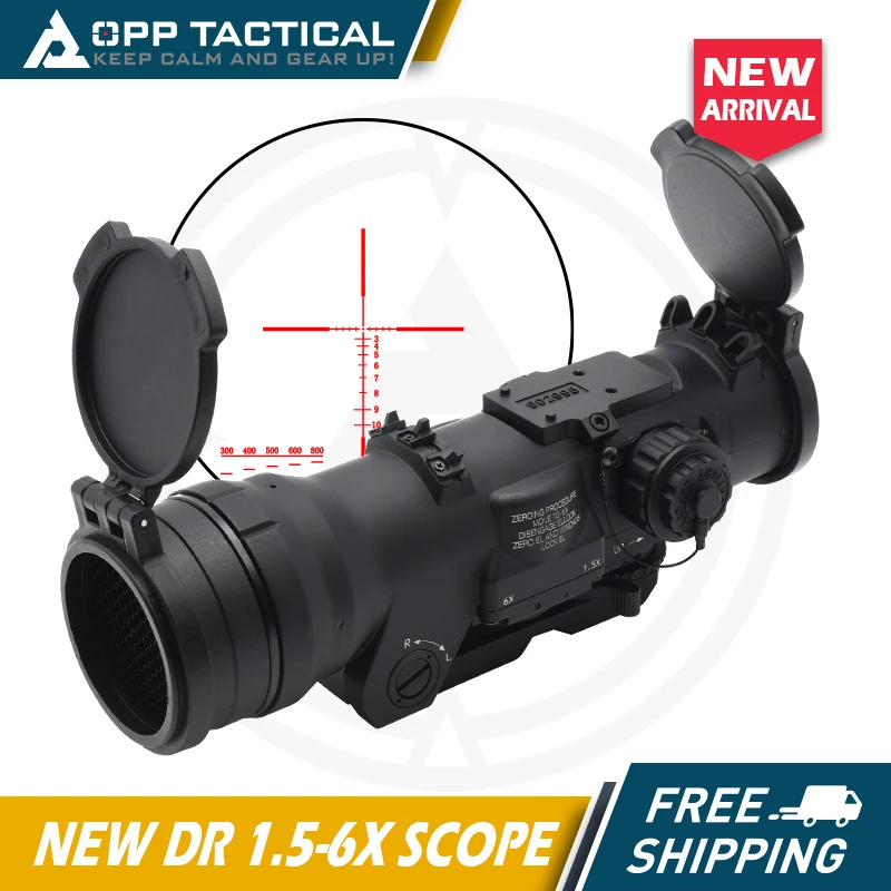 New Tactical RifleScope 1.5-6x Fixed Dual Field of View Milspec Red ...