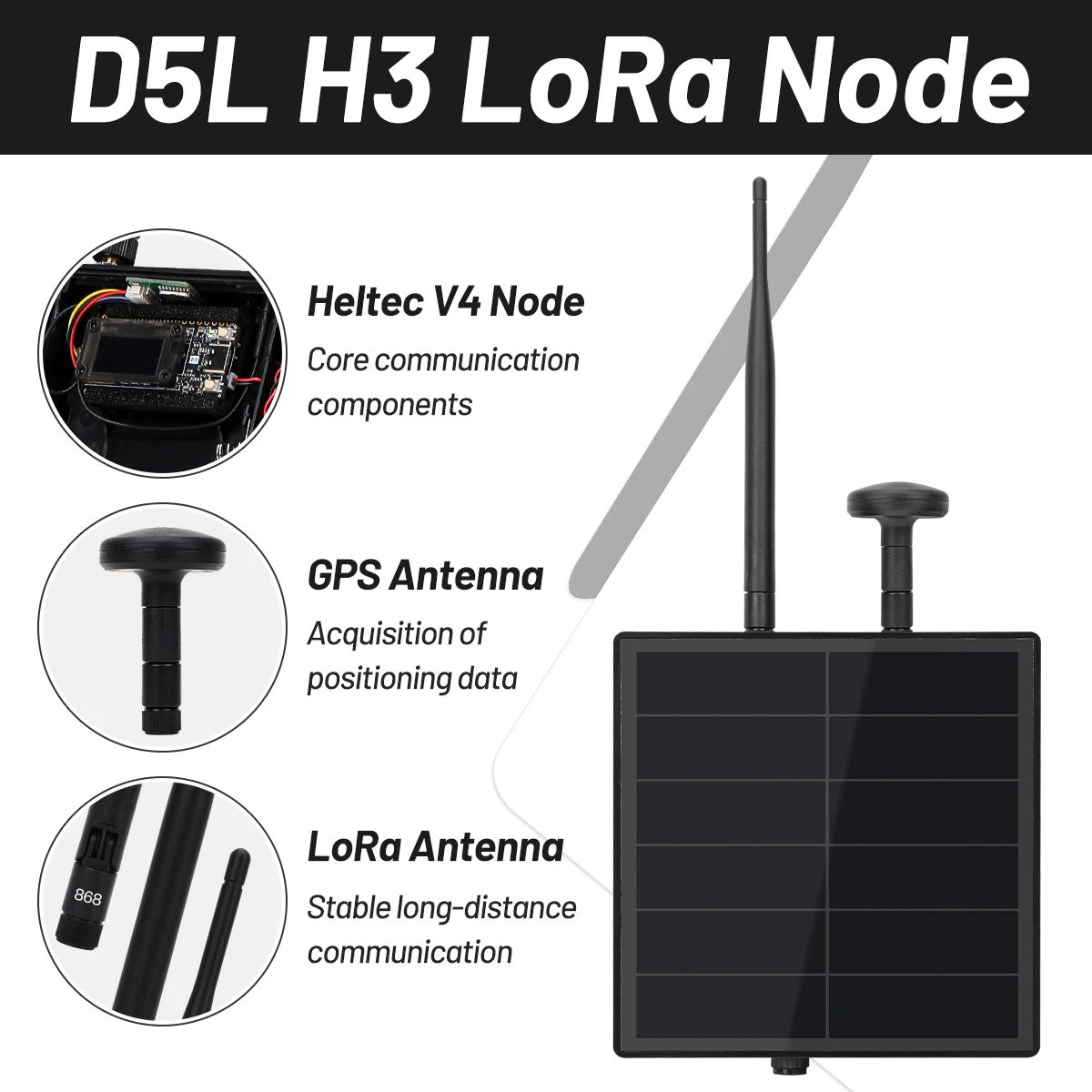 D5L Solar Power Kits LoRa Solar Mesh Repeater Node with Heltec LoRa32 ...