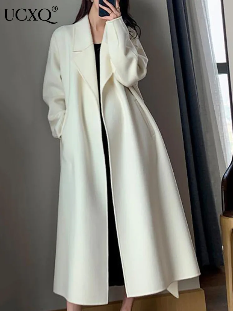 UXCQ abrigo de lana de manga larga para mujer, cárdigan elegante de ...