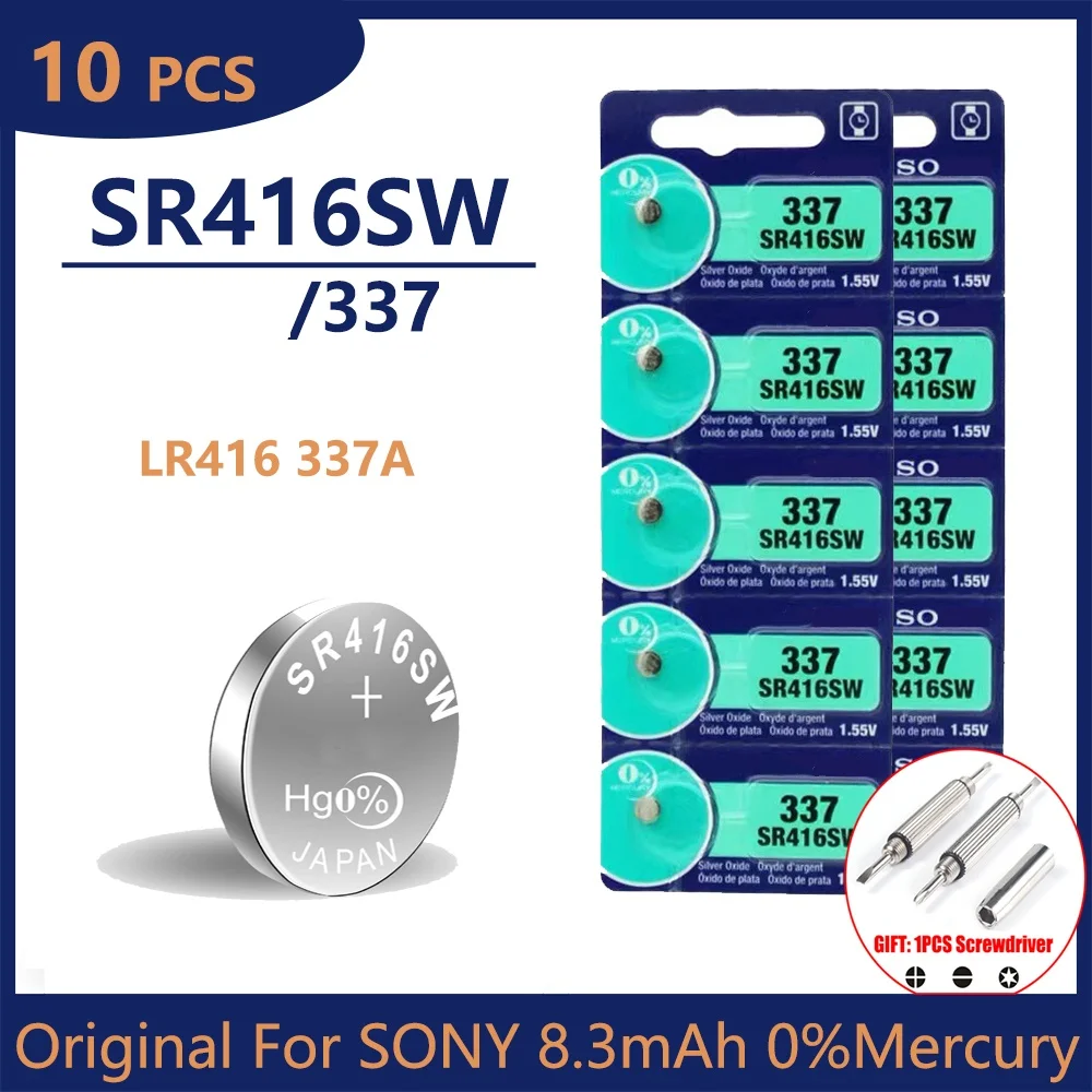10pcs-337-Original-For-SONY-SR416SW-button-battery-watch-battery-coin ...