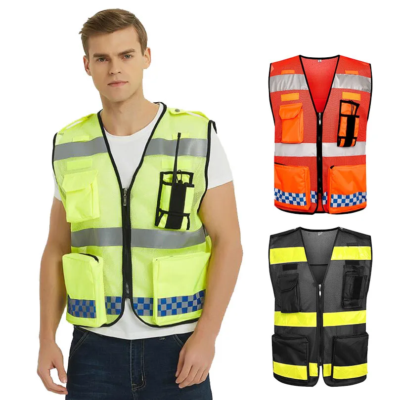High-Visibility-Reflective-Safety-Vest-Zippered-Work-Clothes-Fishing ...