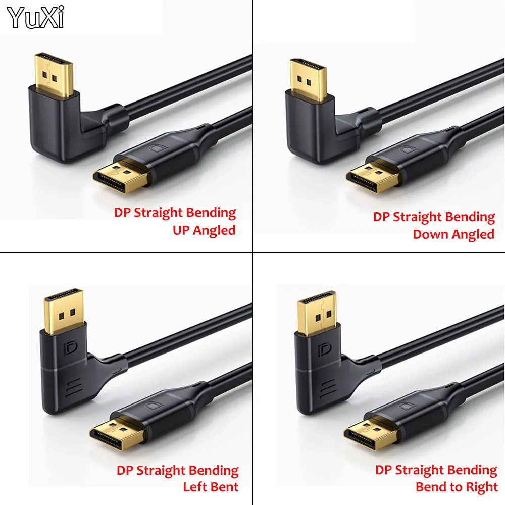 1PCS-DisplayPort-DP-1-4-Cable-1M-90-degree-Angled-8K-60Hz-4K-144Hz-HDR ...