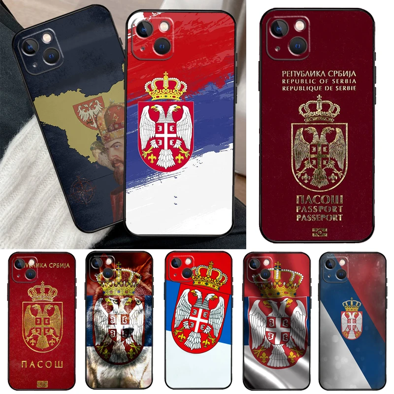 Flag of Serbia Serbian Phone Case For iPhone 11 12 13 14 15 16 Pro XS ...