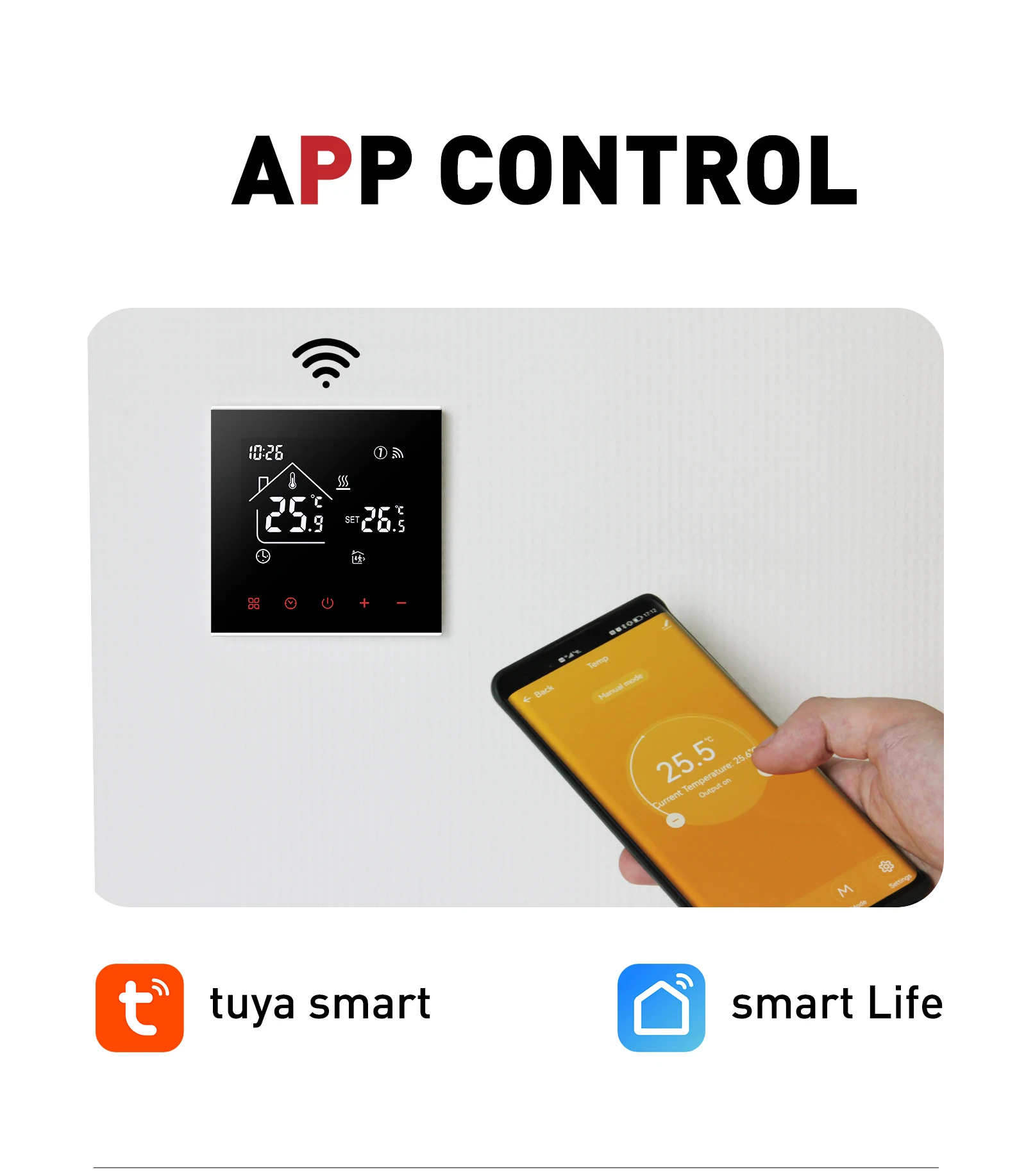 Thermostat Régulateur,Thermostat intelligent WiFi Tuya,pour chauffage électrique au sol ...