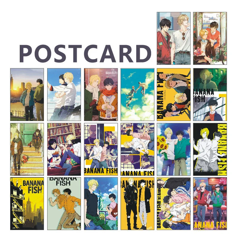 20-Pcs-pack-Cartoon-Japan-Anime-Banana-Fish-Paper-Postcards-Greeting ...