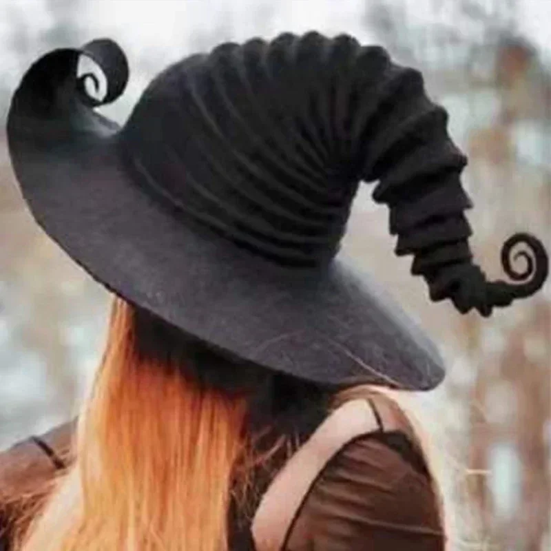 Grande Ritch Witch Hat, Ruched, Black Charm, angular, Moda
