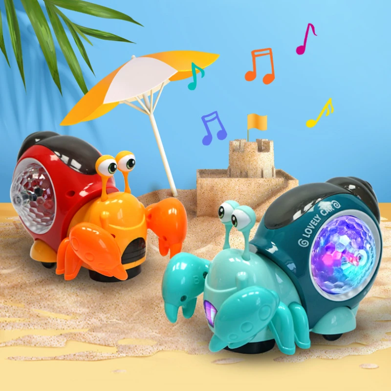 Crawling Crab Baby Toys with Music LED Light Up Interactive Musical ...