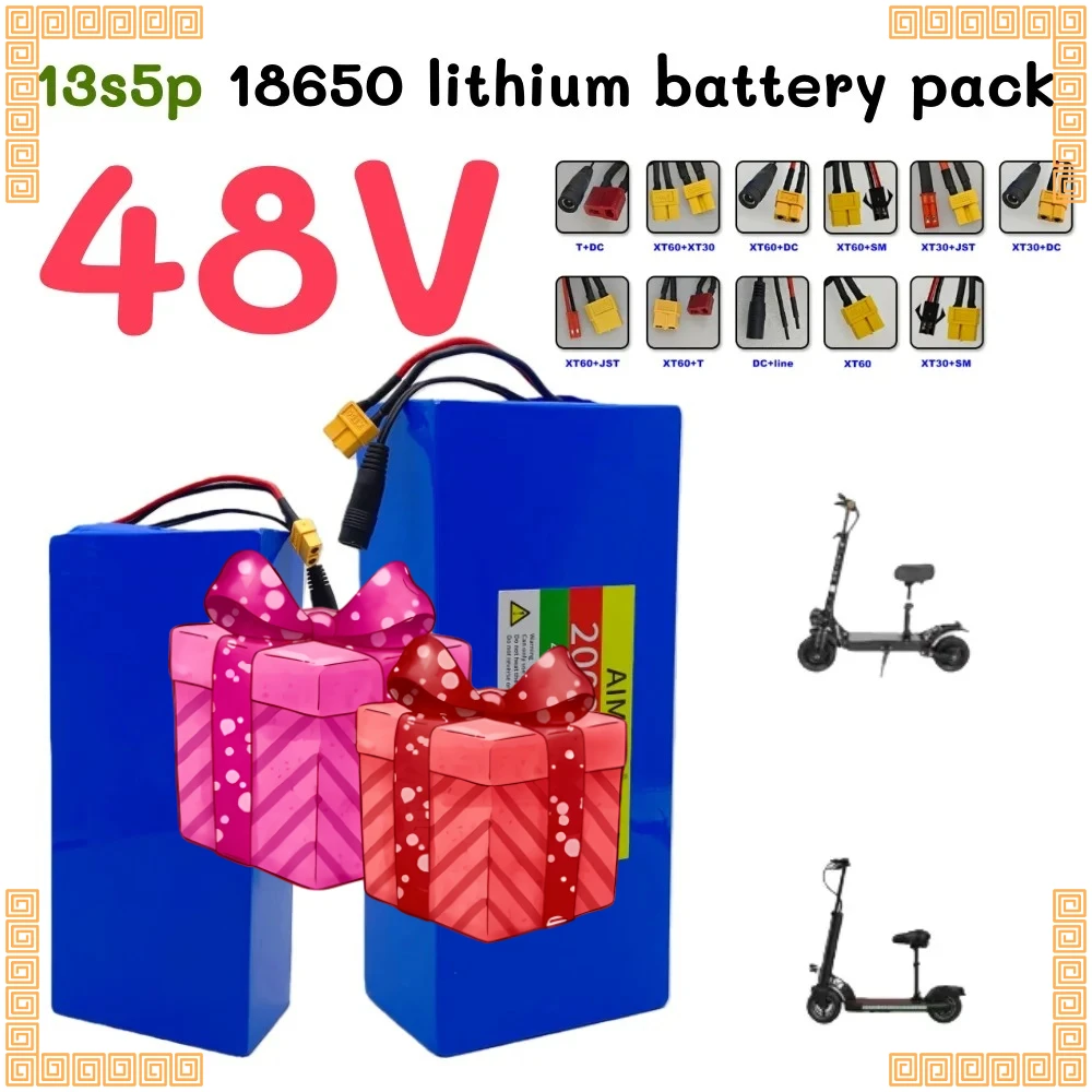 48V 20Ah 18650 Lithium 13S5P Battery Pack Built-in Intelligent BMS For ...