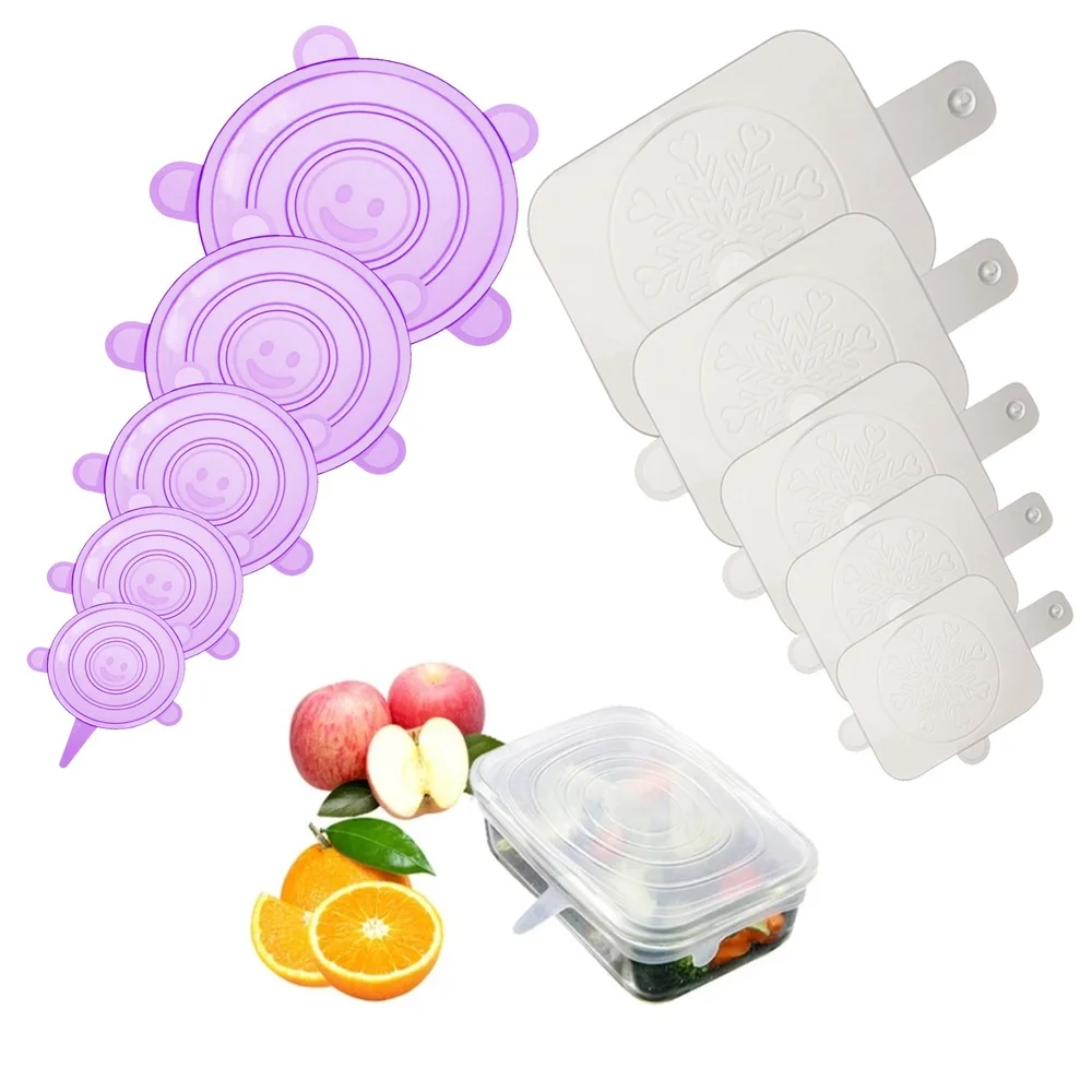 Stretch Lids /Food Covers BPA Free 12 Pack Reusable Durable Silicone ...