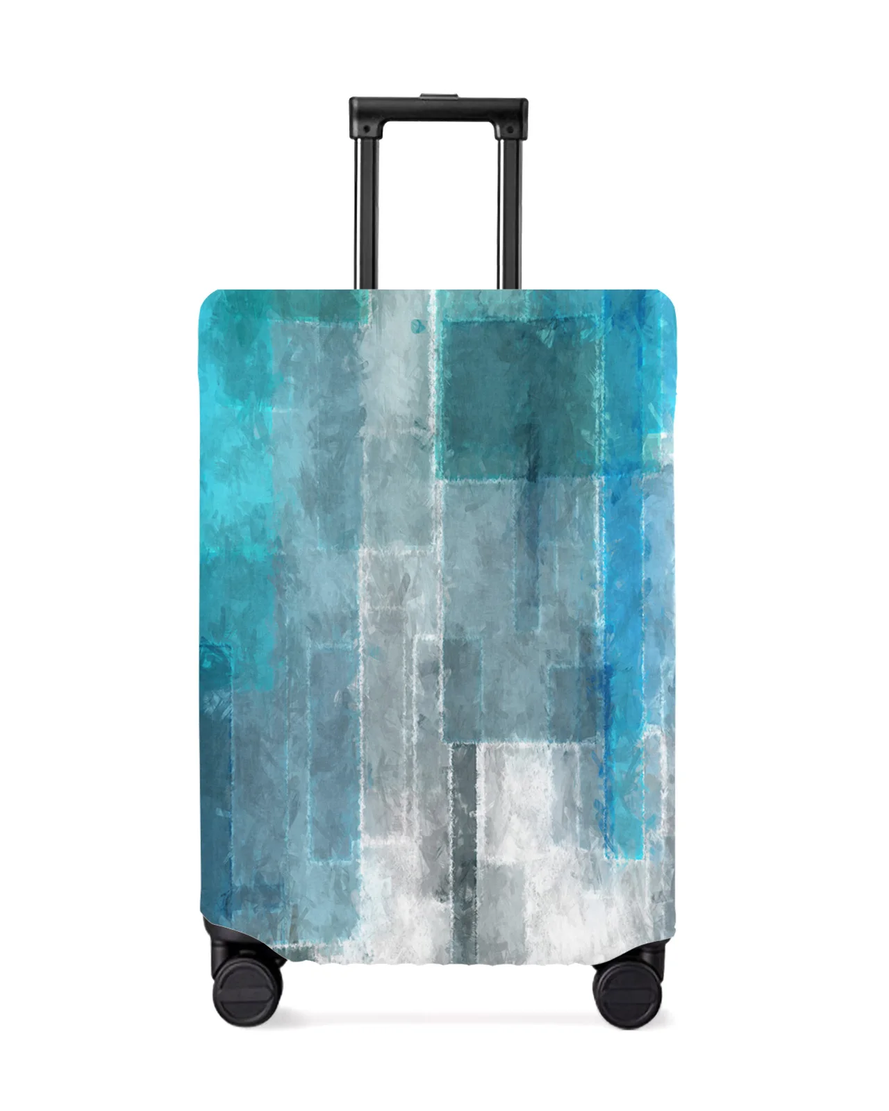 Abstract-Oil-Painting-Color-Geometric-Blue-Luggage-Cover-Stretch ...