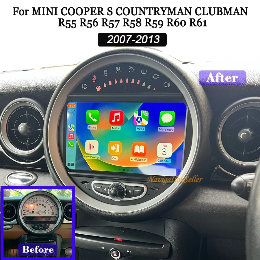 Android-13-64G-Wireless-CarPlay-Android-Auto-for-BMW-Mini-Cooper-R55 ...