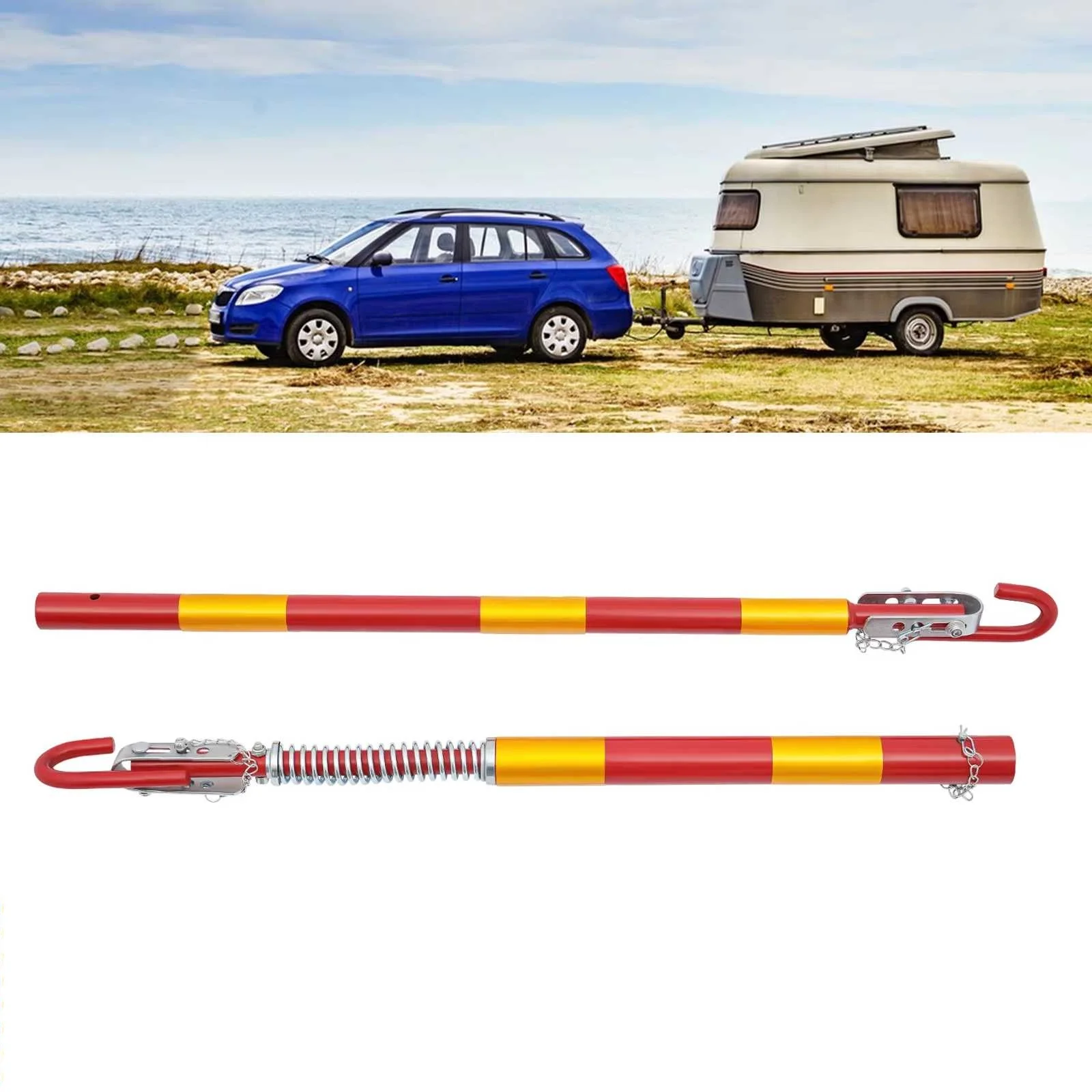3-Ton Towing Poles Shock Absorbed Tow Bar, 3000kg Rigid Trailer Bar ...