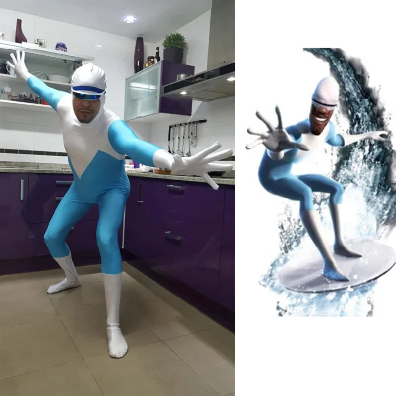 The-Incredibles-2-Frozone-Superhero-Costume-cosplay-Halloween-Party ...