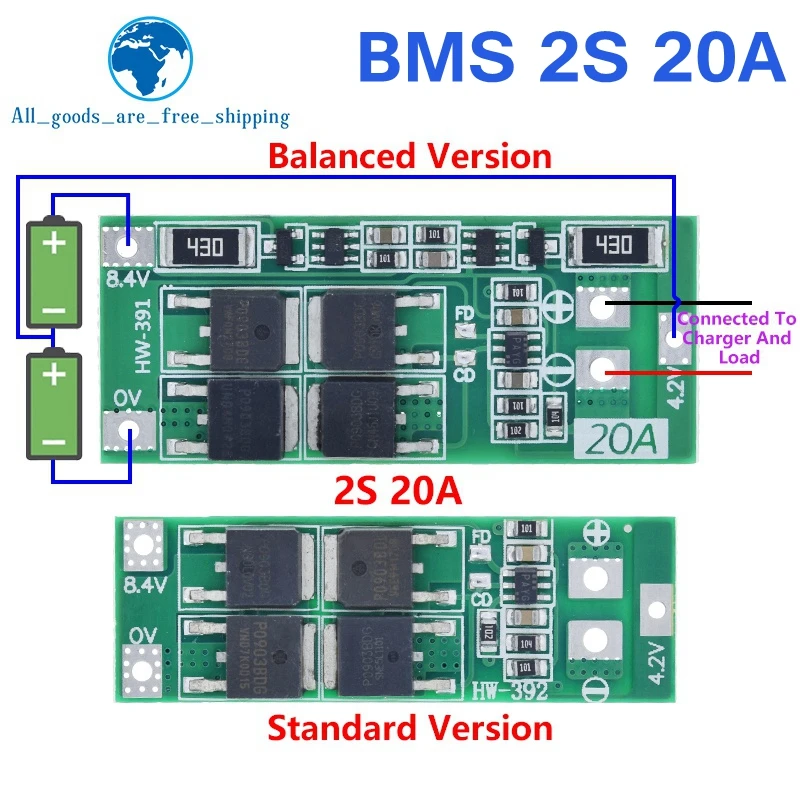 2s 20a 7.4v 8.4v 18650 Lithium Battery Protection Board/bms Board ...