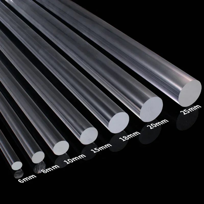 2Pcs-Length-500mm-Transparent-Plexiglass-Rod-Solid-Acrylic-Rod-Dia-6-8 ...