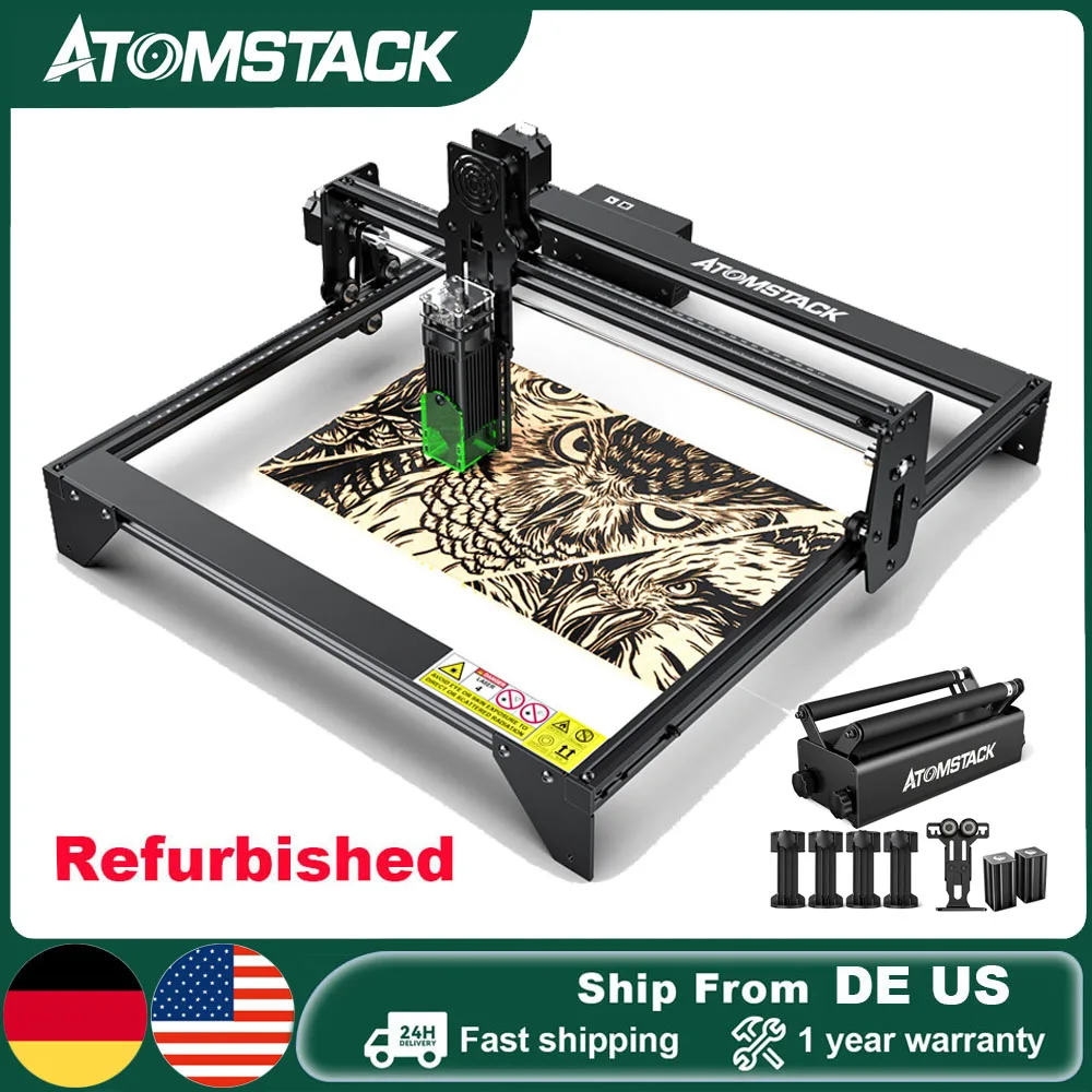 Refurbished-ATOMSTACK-A5-5W-Laser-Engraver-Cutter-Machine-Auto-Focus ...