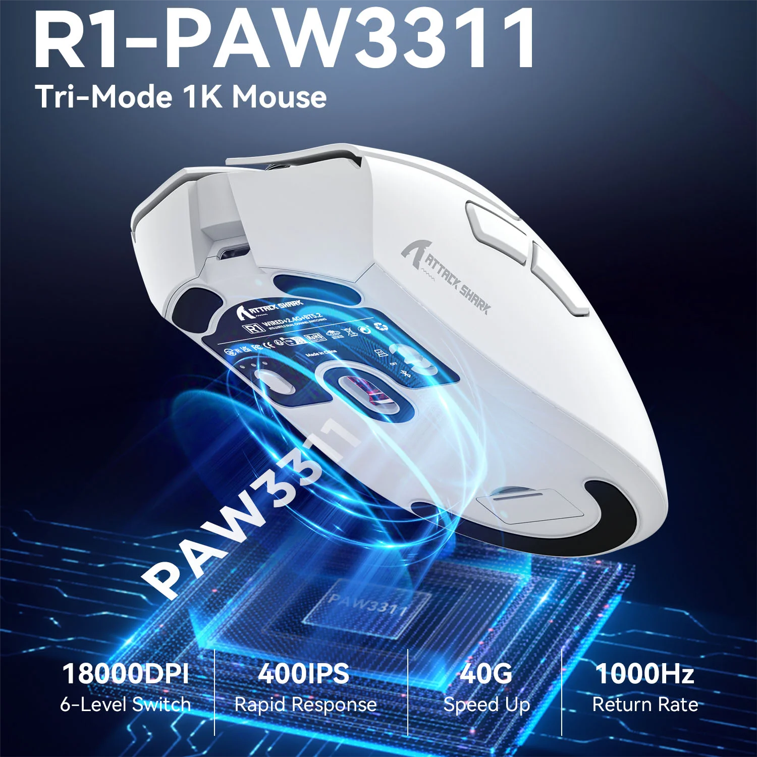 Mouse-para-jogos-sem-fio-R1-18000-dpi-1000-Hz-conex-o-de-modo-triplo ...