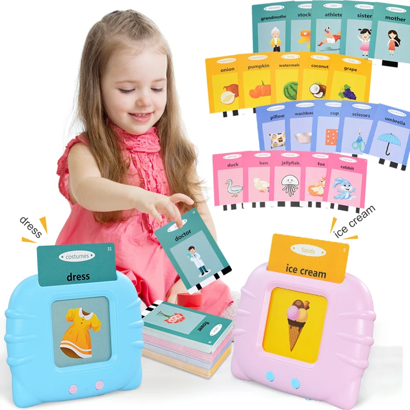 Kid Learning English Flash Card Reading Machine Montessori Language Toy ...
